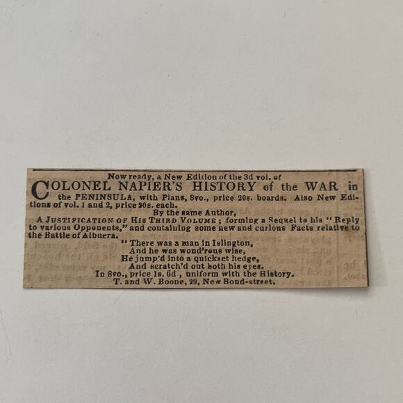 None and/or Unknown | Other | Colonel Napiers History Of The War ...
